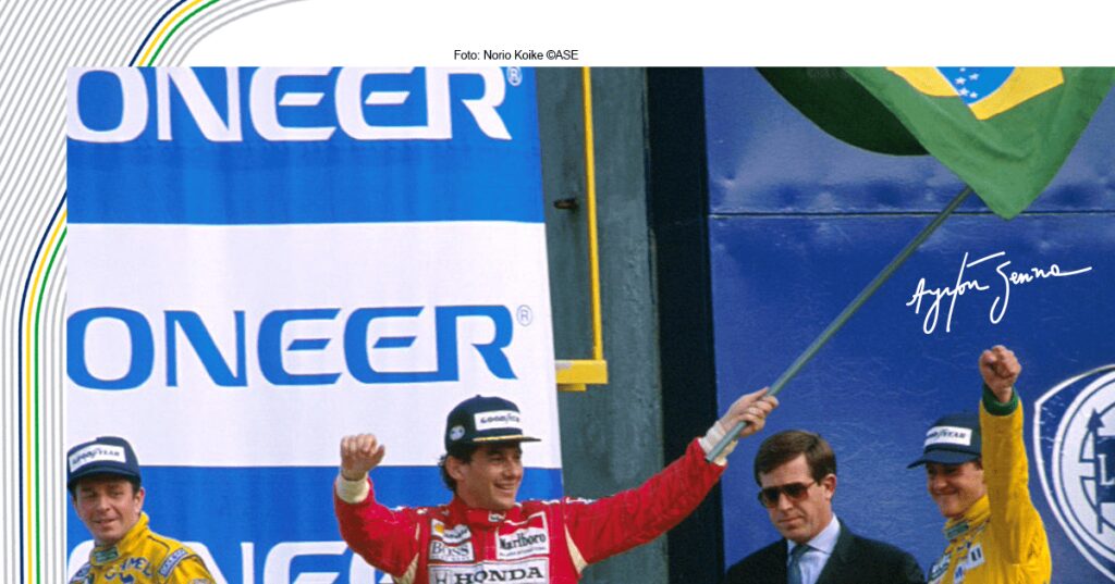 The only time Senna and Brundle shared a podium in F1 - Ayrton Senna